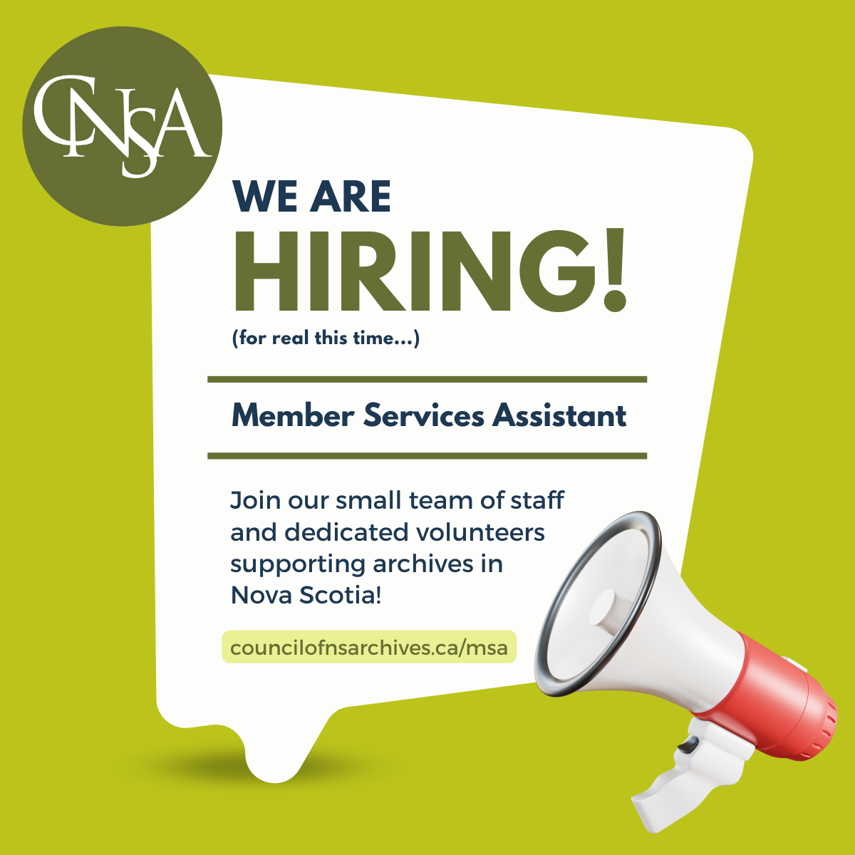 We're hiring – CNSA Member Services Assistant! - Council of Nova Scotia ...